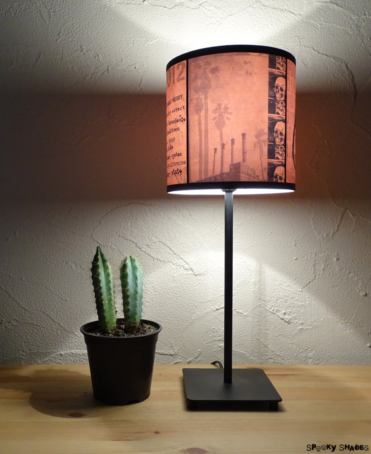 Halloween decor orange gas mask lamp shade lampshade post | Etsy