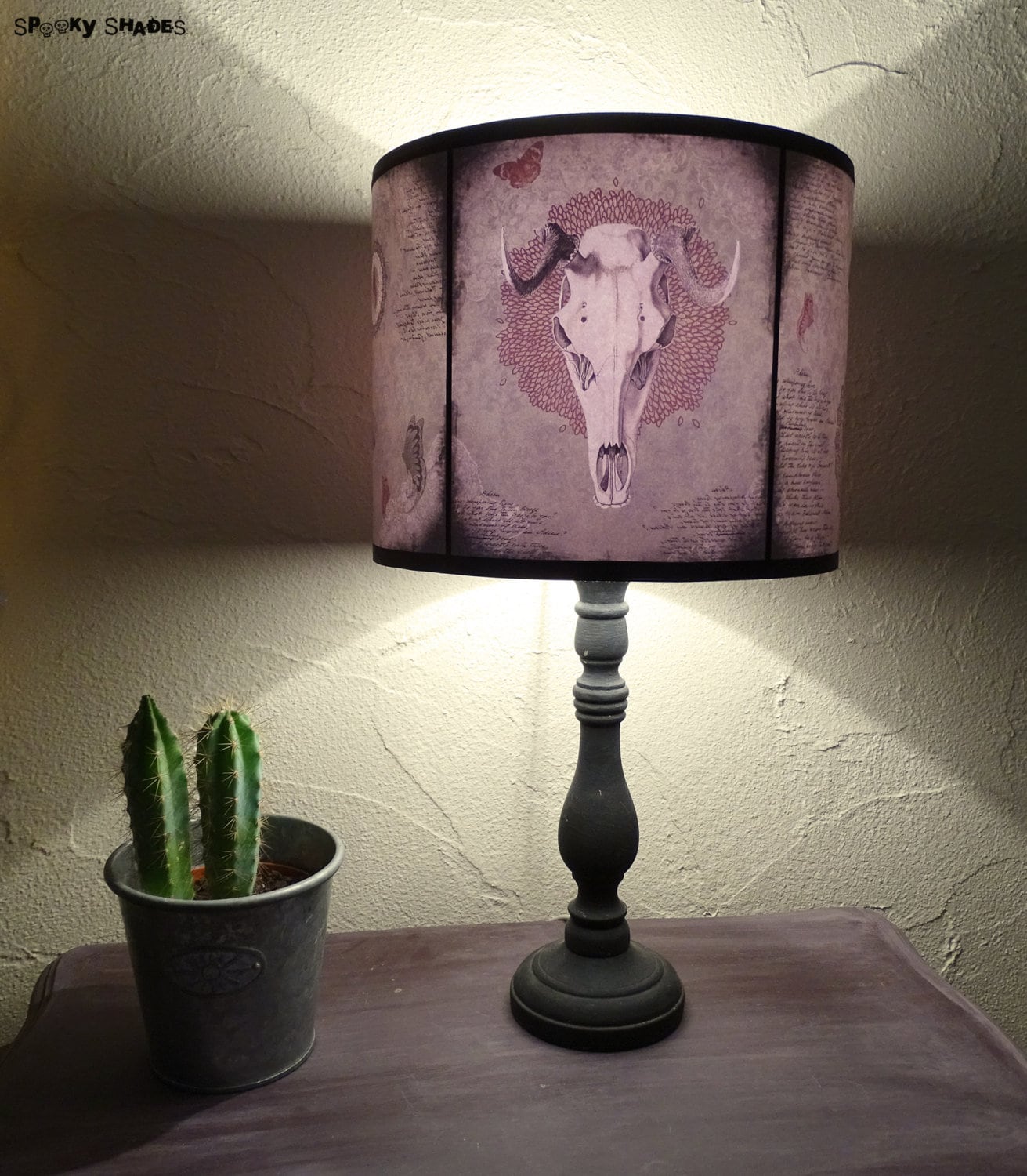 Goat skull lamp shade lampshade pagan decor bohemian rustic | Etsy