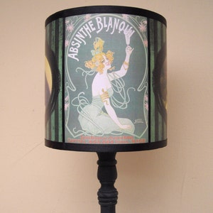 Absinthe Lamp Shade Lampshade Art Nouveau, Bohemian Decor, Green Lamp ...