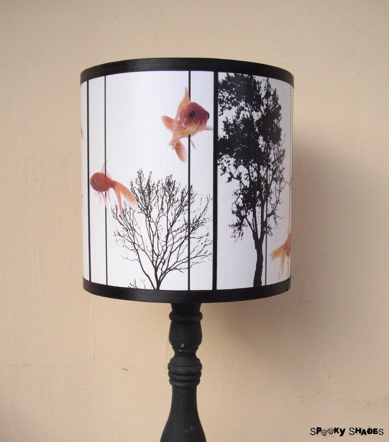 Fish Carousel Lamp Shade Lampshade Goldfish Zen Decor Drum | Etsy