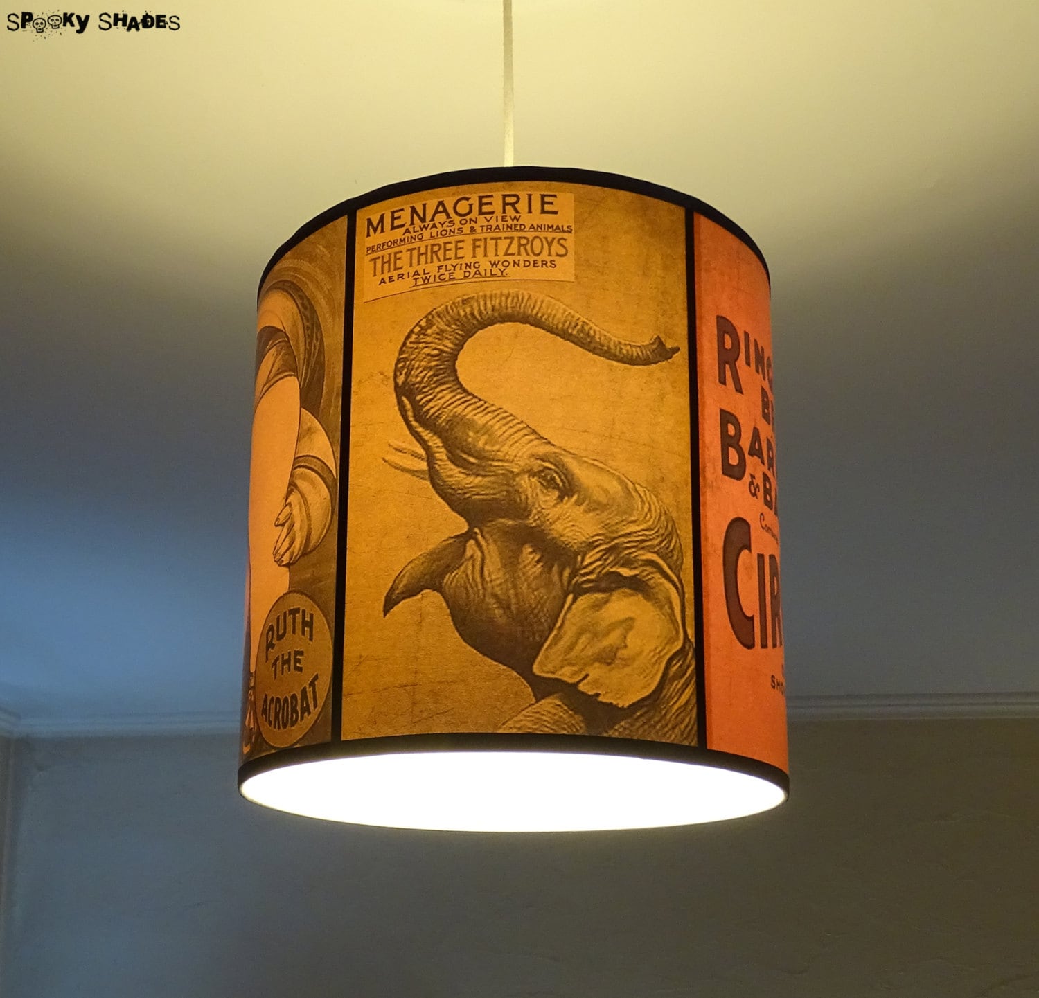 Circus Sideshow Ceiling Pendant Lamp Shade Lampshade Antique | Etsy