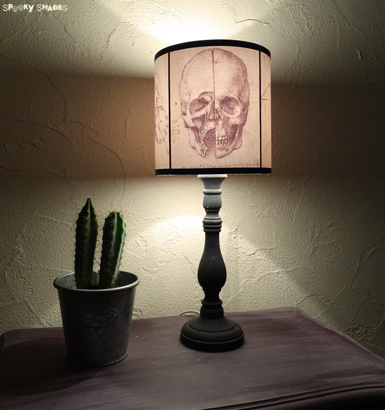 Skull Lamp Shade Lampshade Leonardo Da Vinci Victorian - Etsy