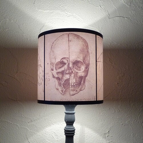 Skull Lamp Shade Lampshade Leonardo Da Vinci Victorian - Etsy