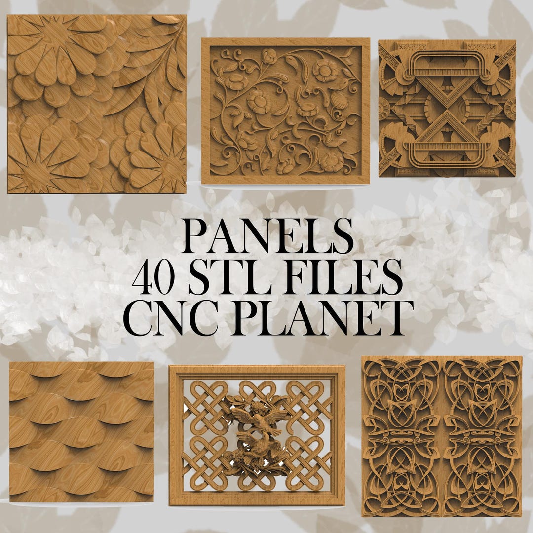 Decorative Panels: 40 STL Files for CNC Router & 3D Projects Artistic ...