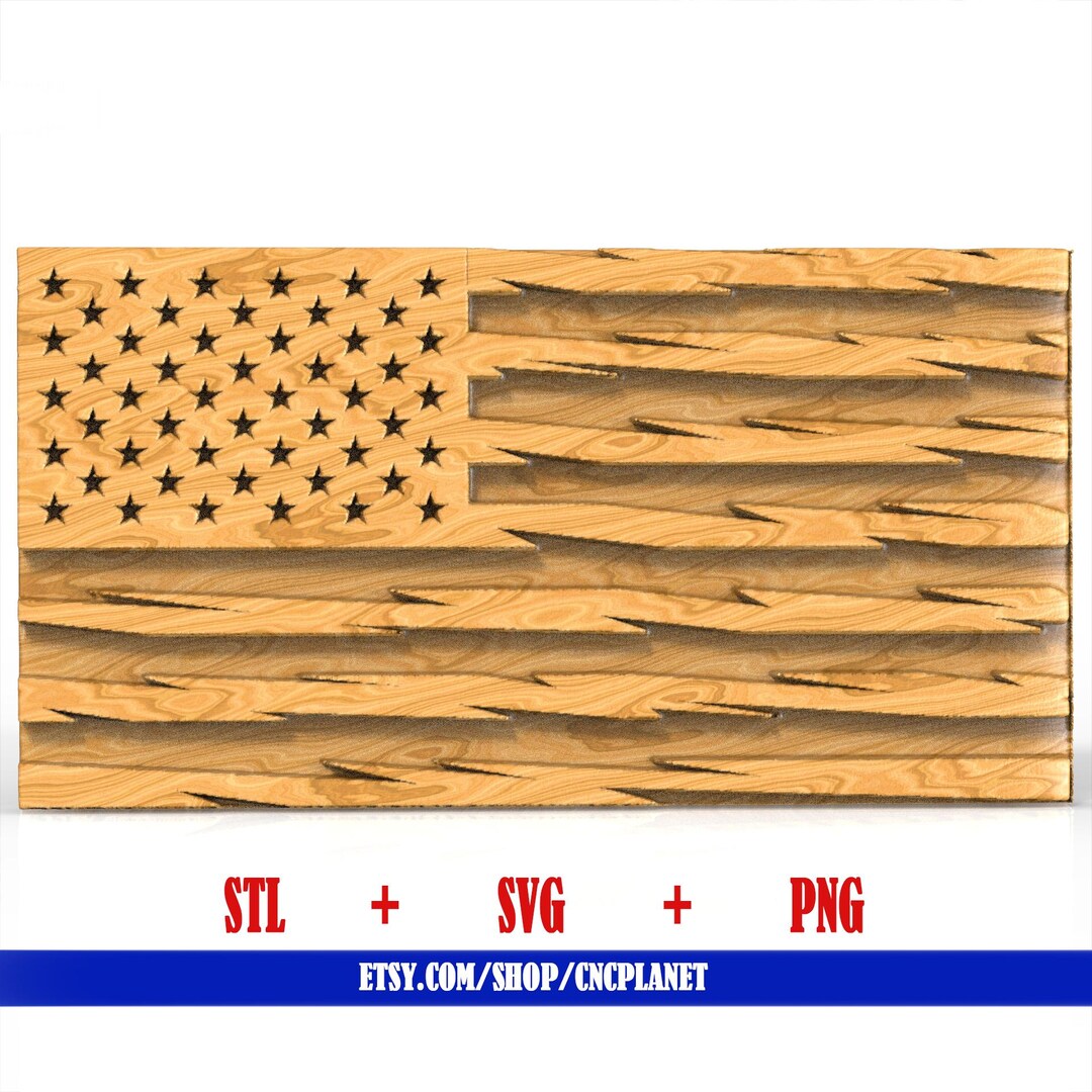 American Flag STL File for CNC and 3D Printing Patriotic USA Design - Etsy