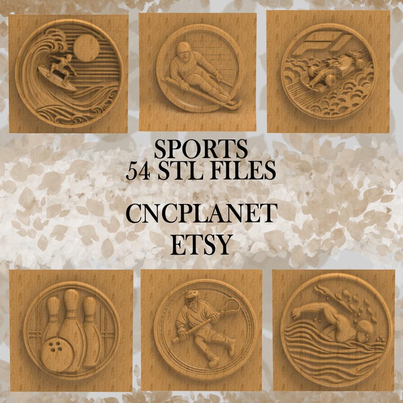 Sports Round Designs: 54 STL Files for CNC & 3D Printing - Etsy