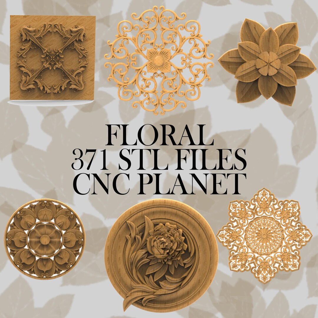 Rosette Floral: 371 STL Files for CNC Router & 3D Projects Decorative ...