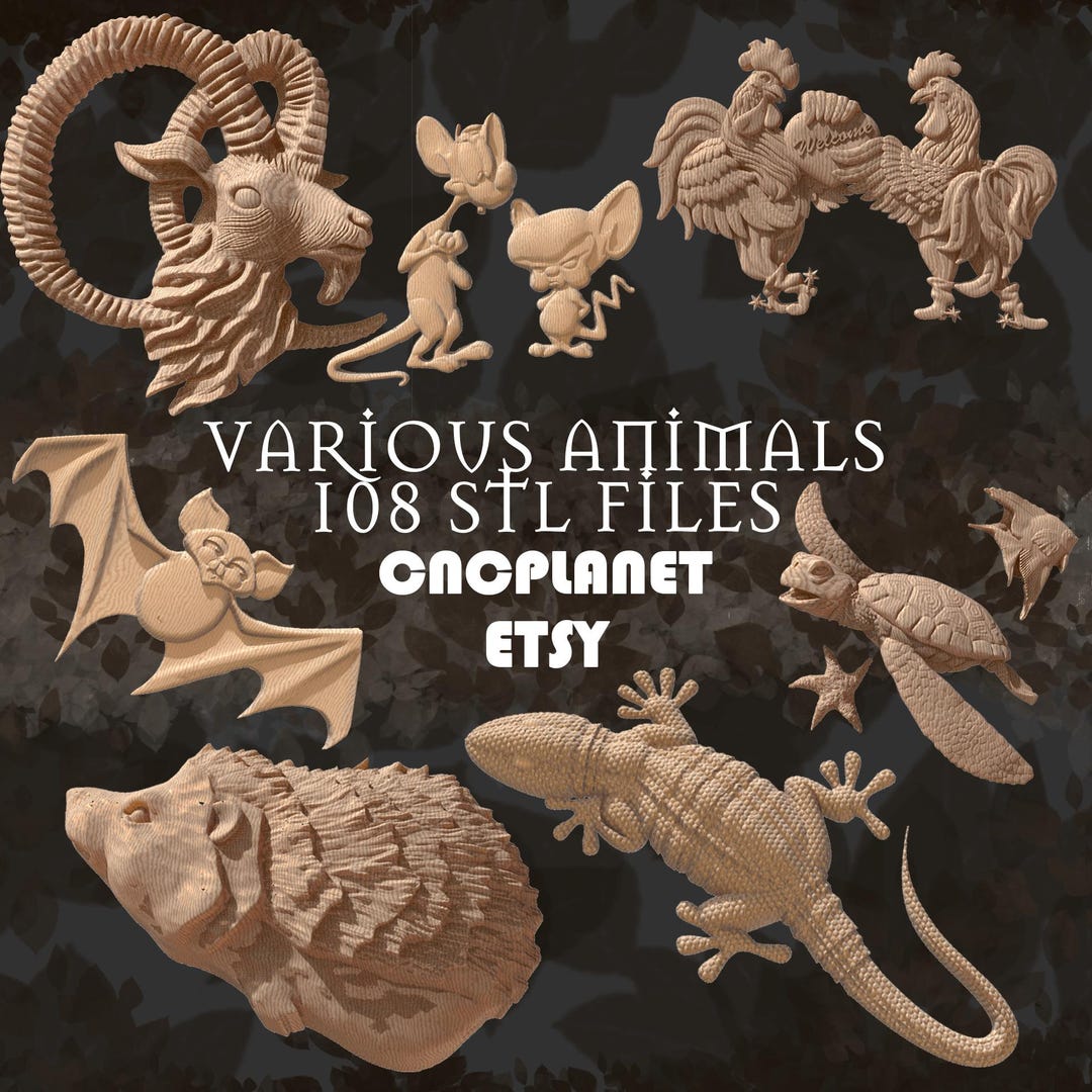 108 Animal STL Files CNC Router & 3D Projects Wildlife Cut File Pack - Etsy