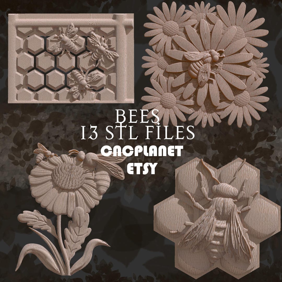 13 Bee STL Files CNC Router & 3D Projects Bee Cut File Pack - Etsy
