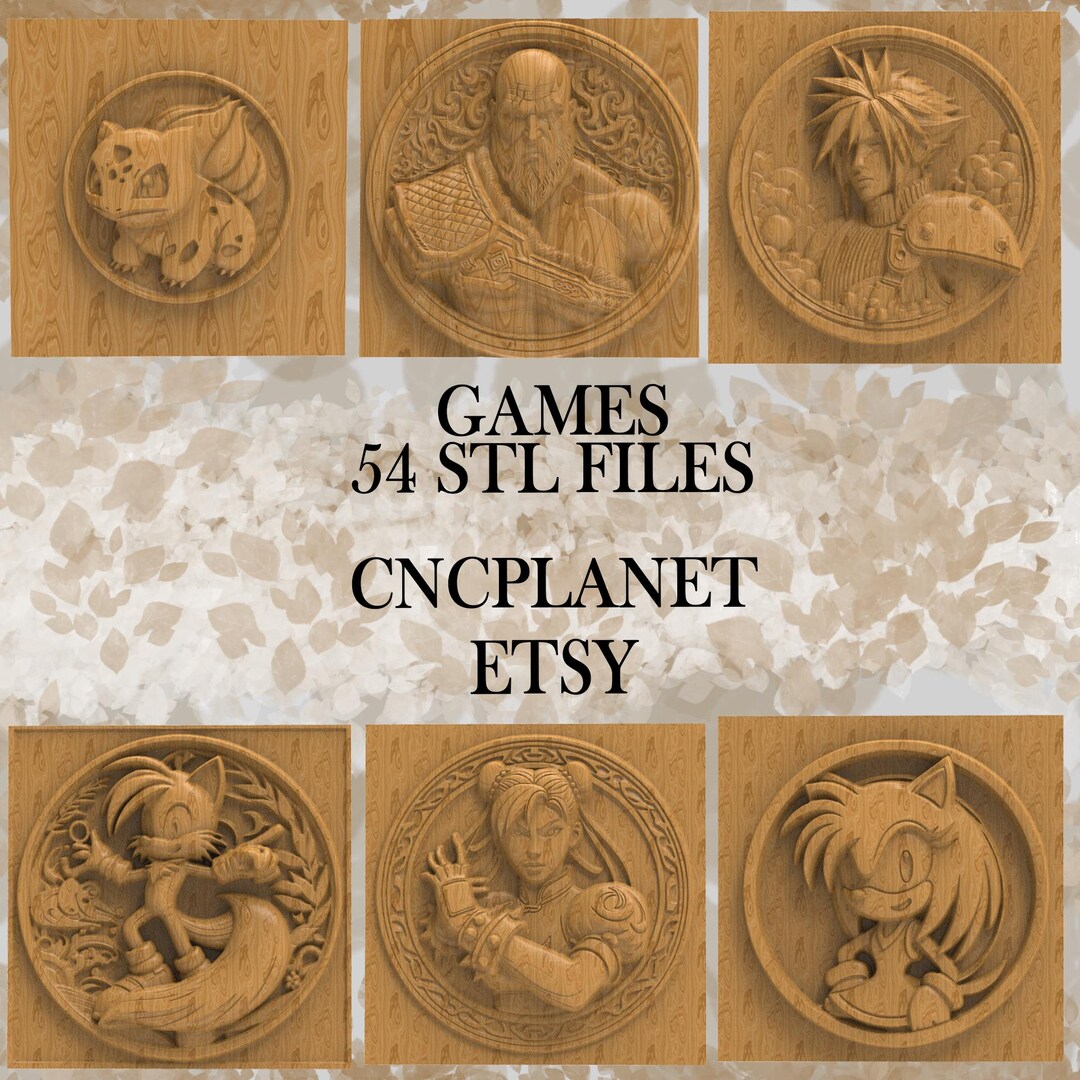 Game Character Rounds: 55 STL Files for CNC & 3D Projects Round Gaming ...