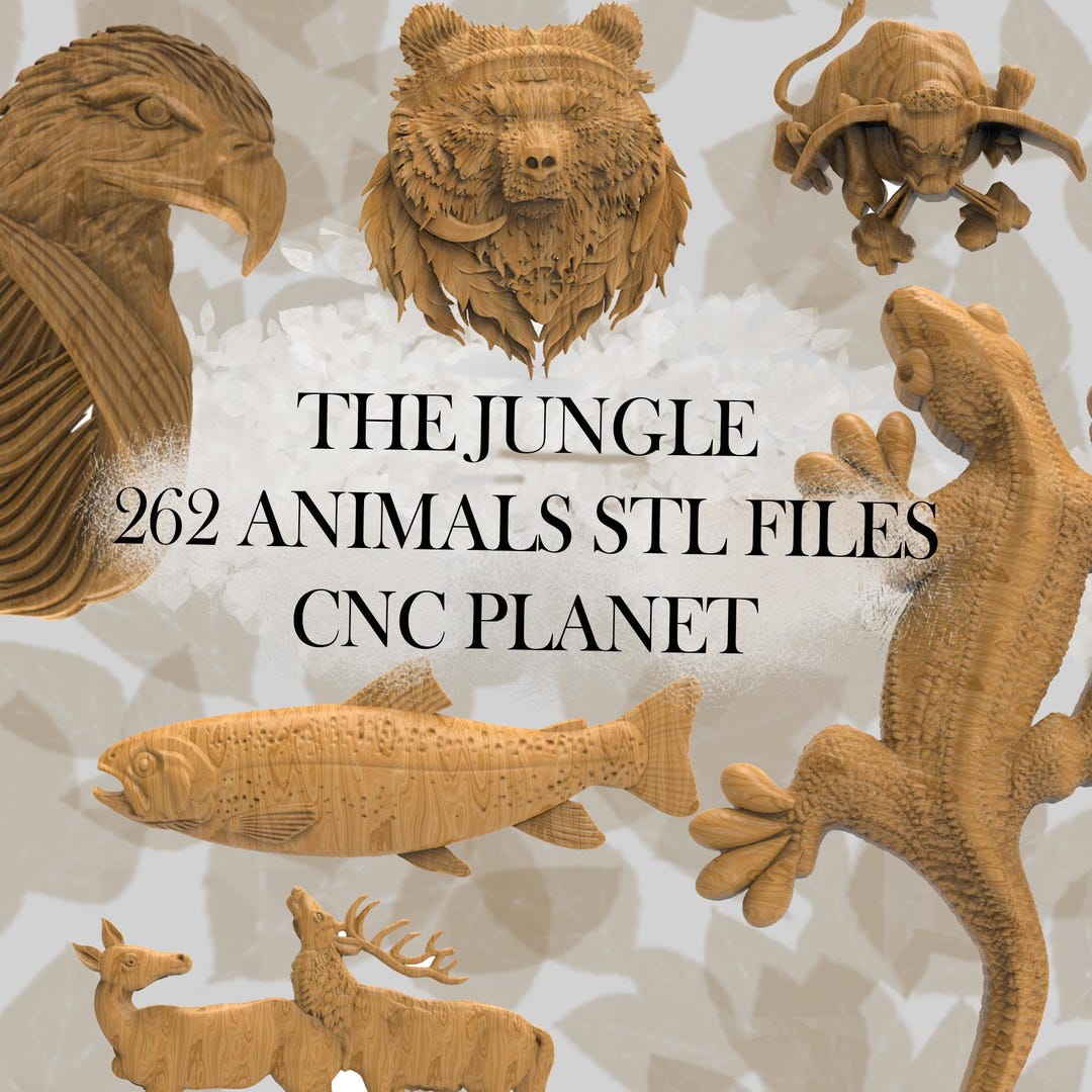 The Jungle 262 Animal STL Files for CNC Router or 3D Projects Wildlife ...