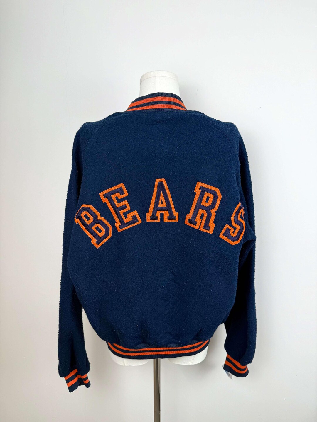 Vintage Chicago Bears Wool Varsity Jacket Navy Made in the USA Size M ...