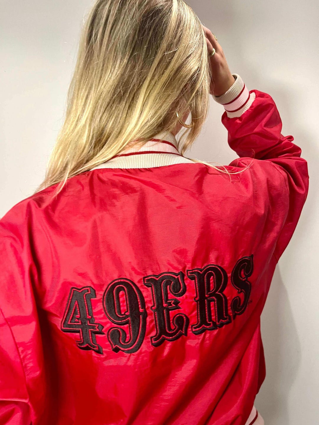 Delong Vintage San Francisco 49ers Varsity Jacket Red Size M Forty ...