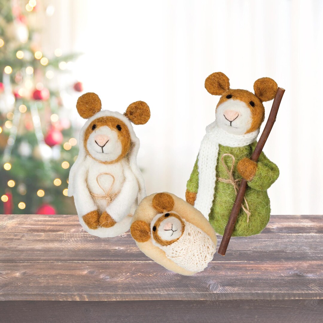 Nativity Set, Felt Mouse, Felt Mouse Ornament, Felt Animal, Felt ...