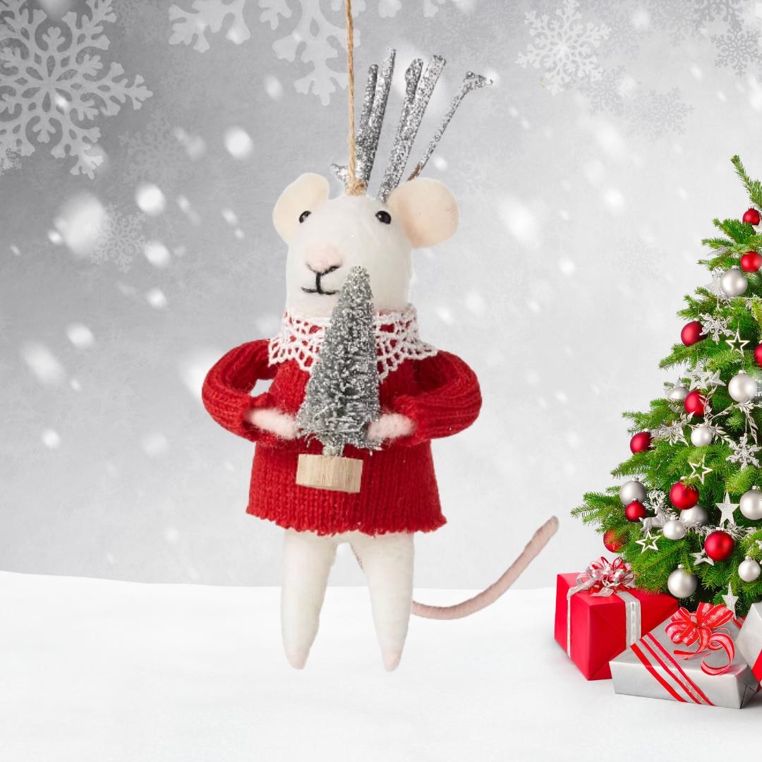 Felt Mouse, Felt Mouse Ornament, Felt Animal, Felt Ornament, Felt ...