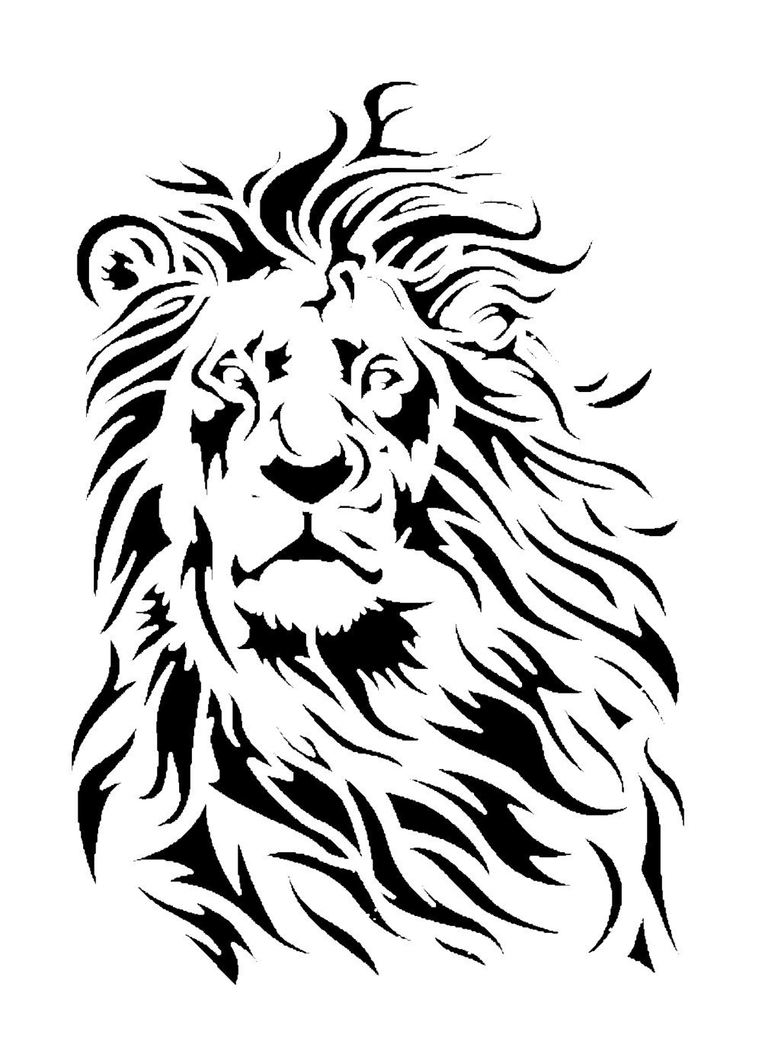 Lion SVG DXF PNG – Lion Line Art Vector Graphic for Laser Plotter T ...