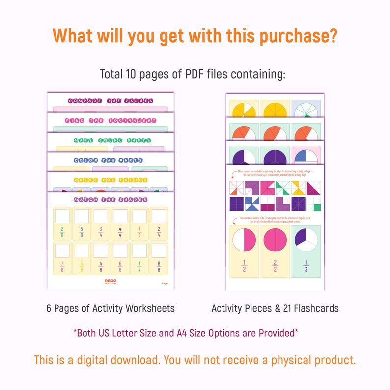 Fractions Learning Activity: Math Worksheets & Flashcards (printable ...