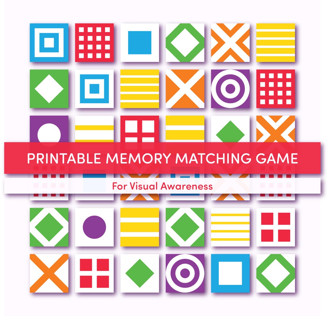 Shape Matching Game: Visual Awareness, Art Education (printable) - Etsy