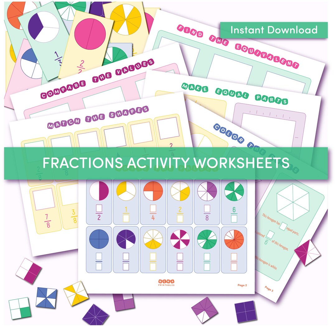 Fractions Learning Activity: Math Worksheets & Flashcards (printable ...
