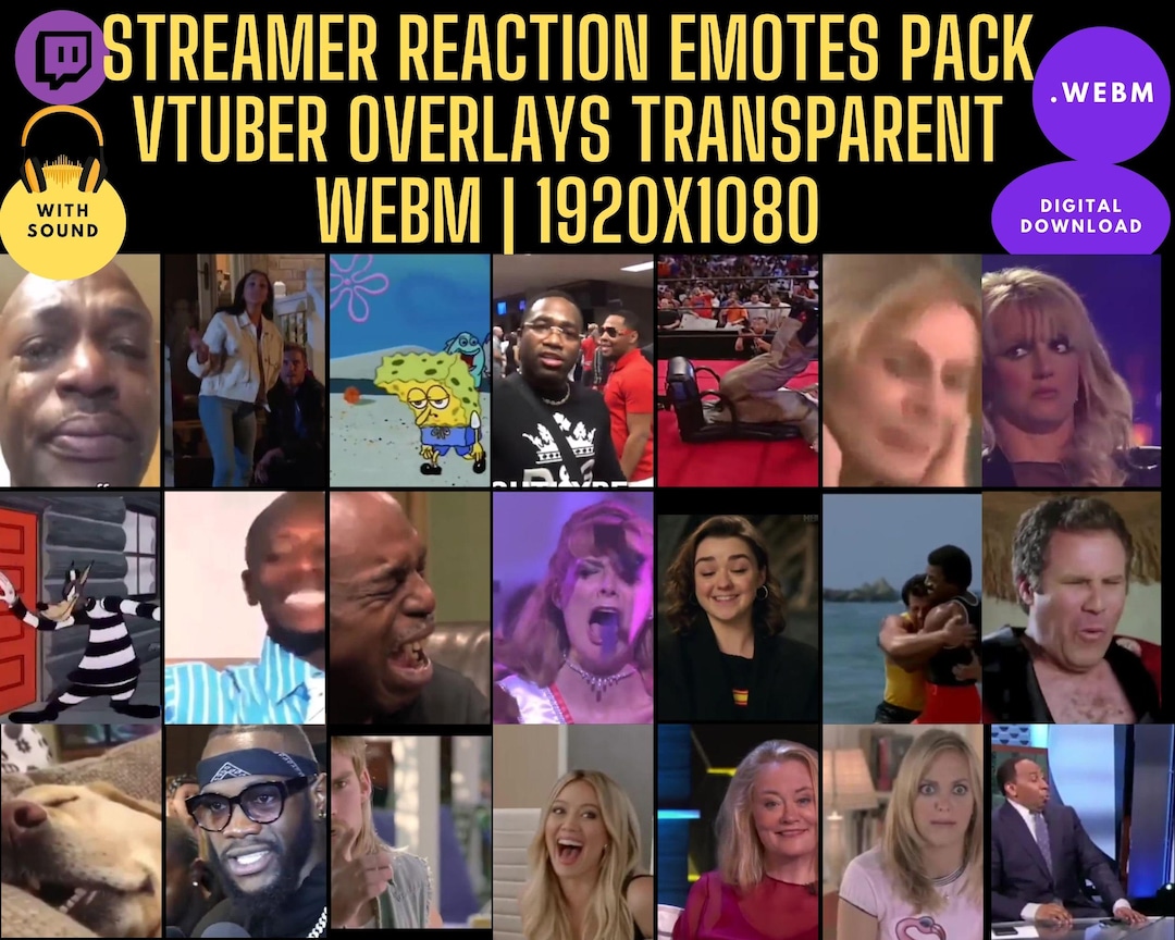 Celebrity Meme Reactions – Animated Stream Emote Pack | WEBM for Twitch ...
