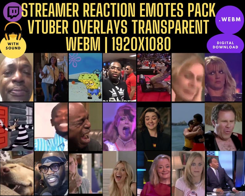 Celebrity Meme Reactions – Animated Stream Emote Pack | WEBM for Twitch ...
