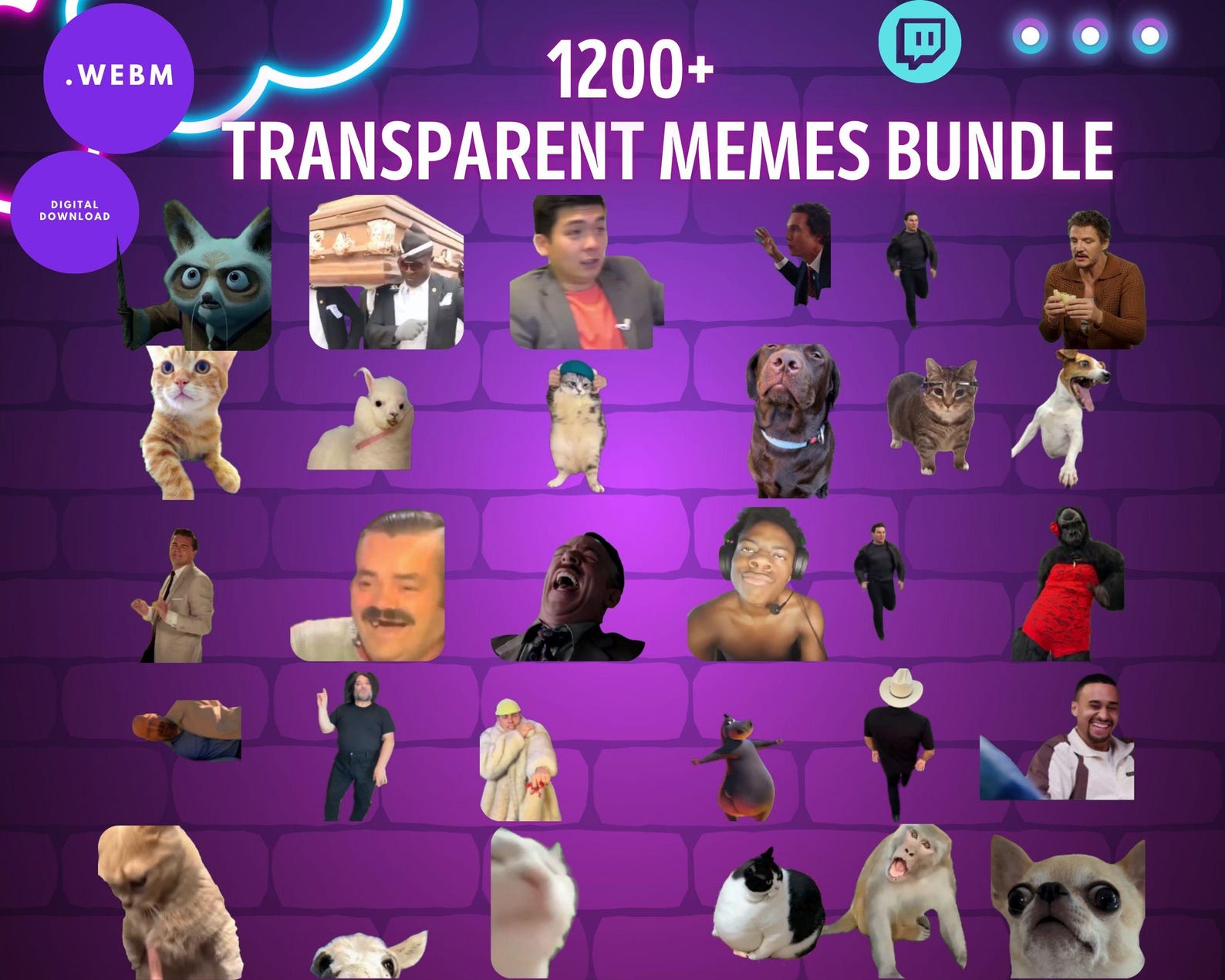 1200+ Animated Meme Emotes – WEBM Overlay Bundle for Twitch, Youtube ...