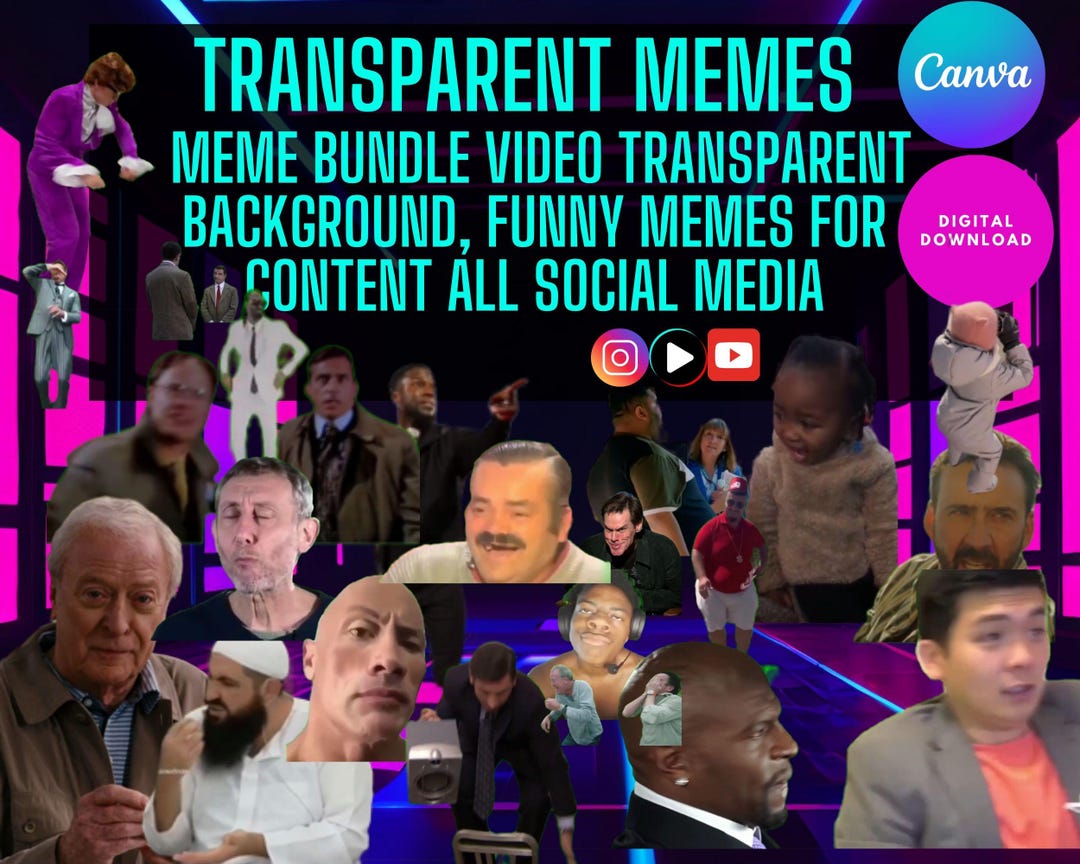 Transparent Memes | Meme Emotes | Easy Canva Edit | Funny Viral ...