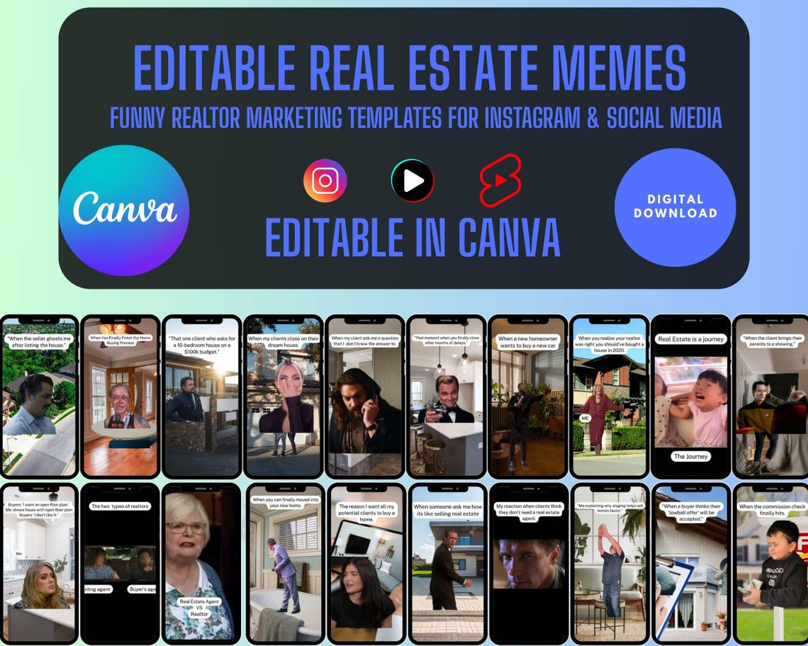 Funny Real Estate Meme Templates: Viral Realtor Social Media (canva ...