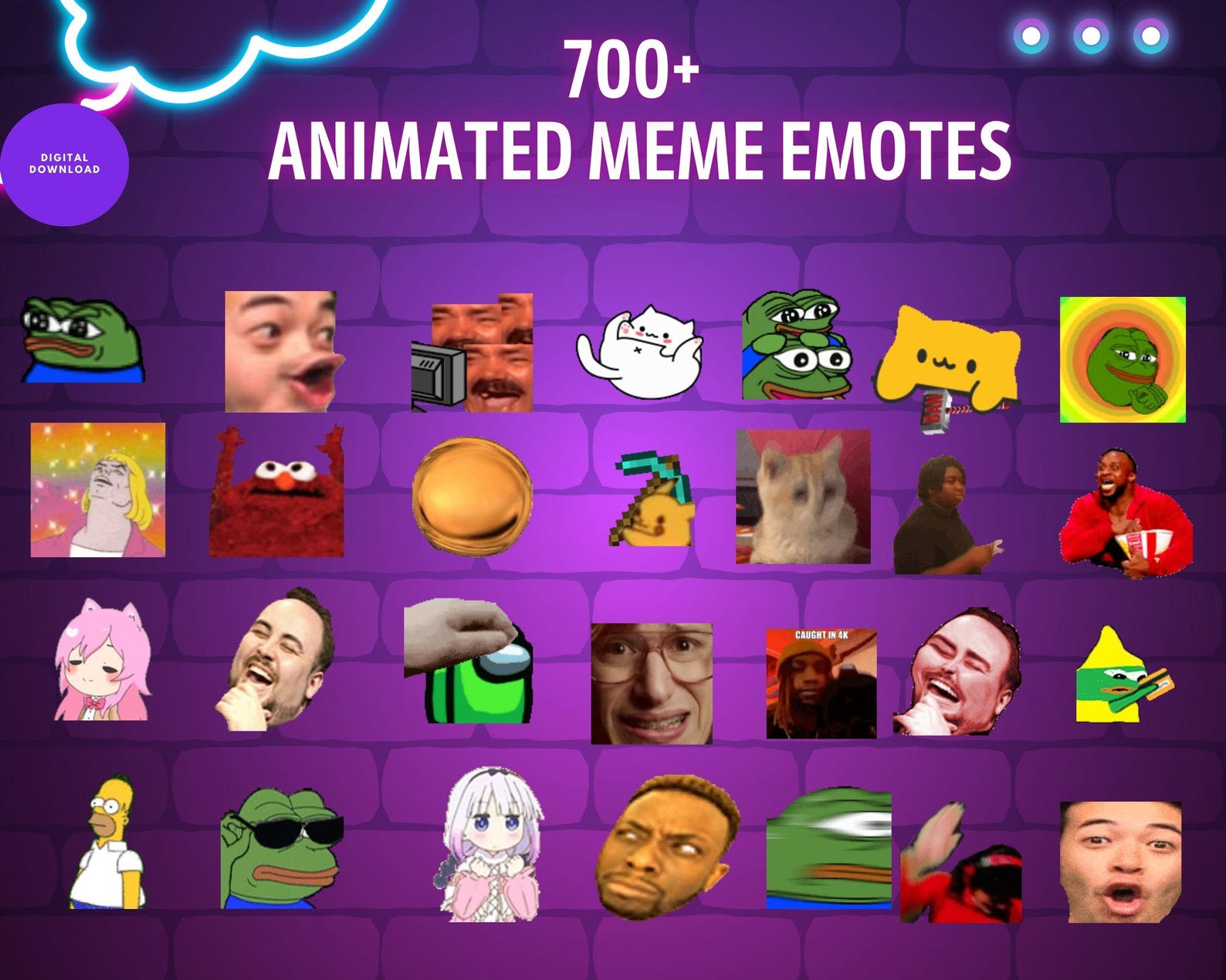700+ Animated Emotes – Twitch & Discord Gamer GIF Mega Pack | Streamer ...