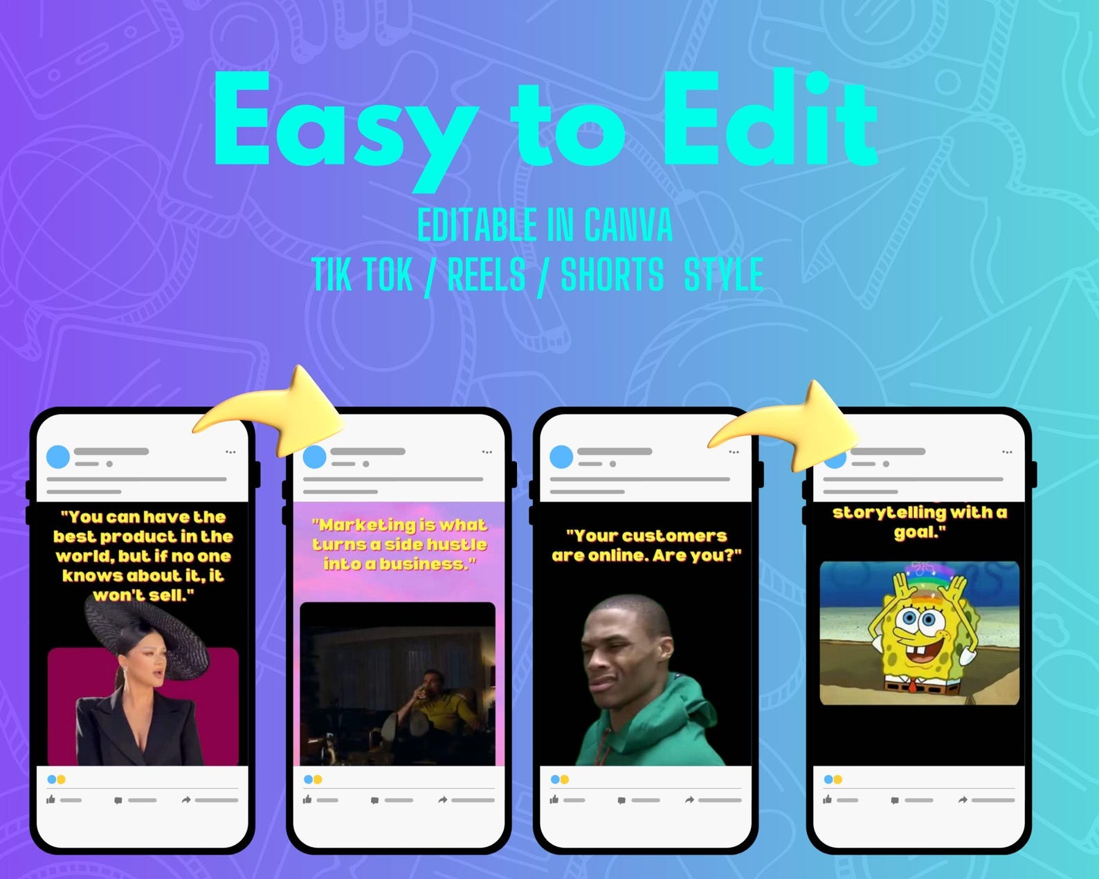 Marketing Meme Templates for Canva: Editable Social Media Reels & Posts ...