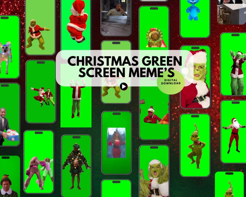 Christmas Green Screen Meme Bundle | Holiday Video Assets (digital ...