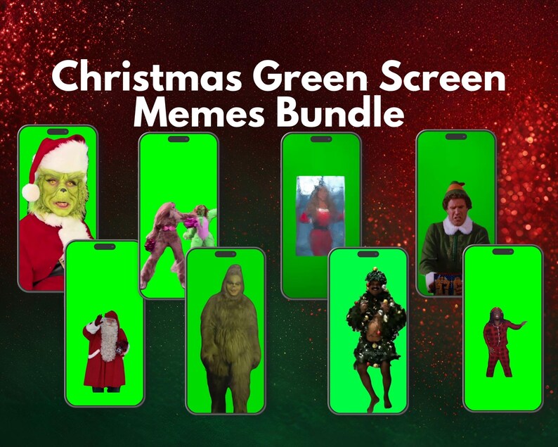 Christmas Green Screen Meme Bundle | Holiday Video Assets (digital ...