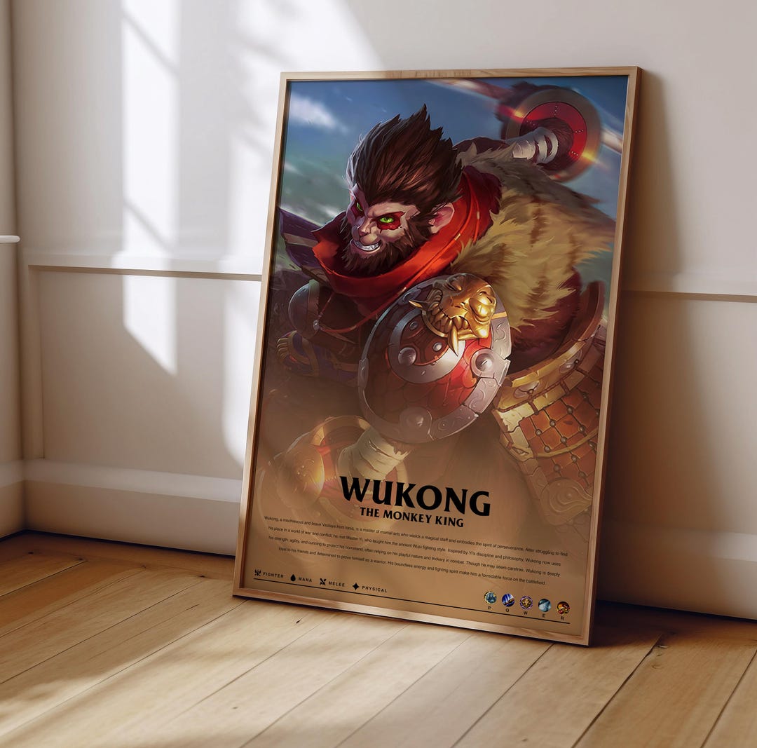 League of Legends Wukong Poster | Lol Poster Print | Gaming Poster ...