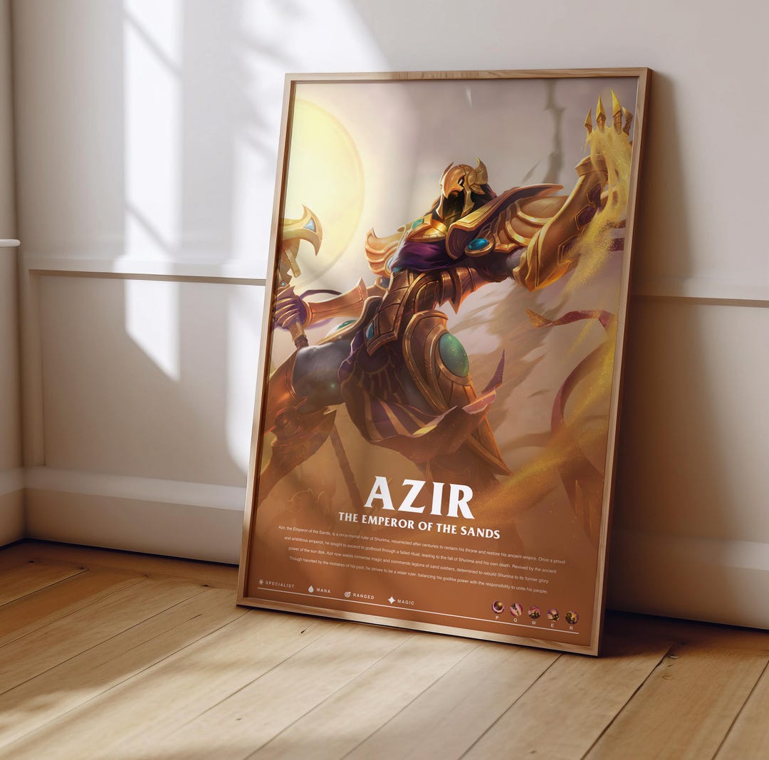 League of Legends Azir Poster | Lol Poster Print | Gaming Poster ...