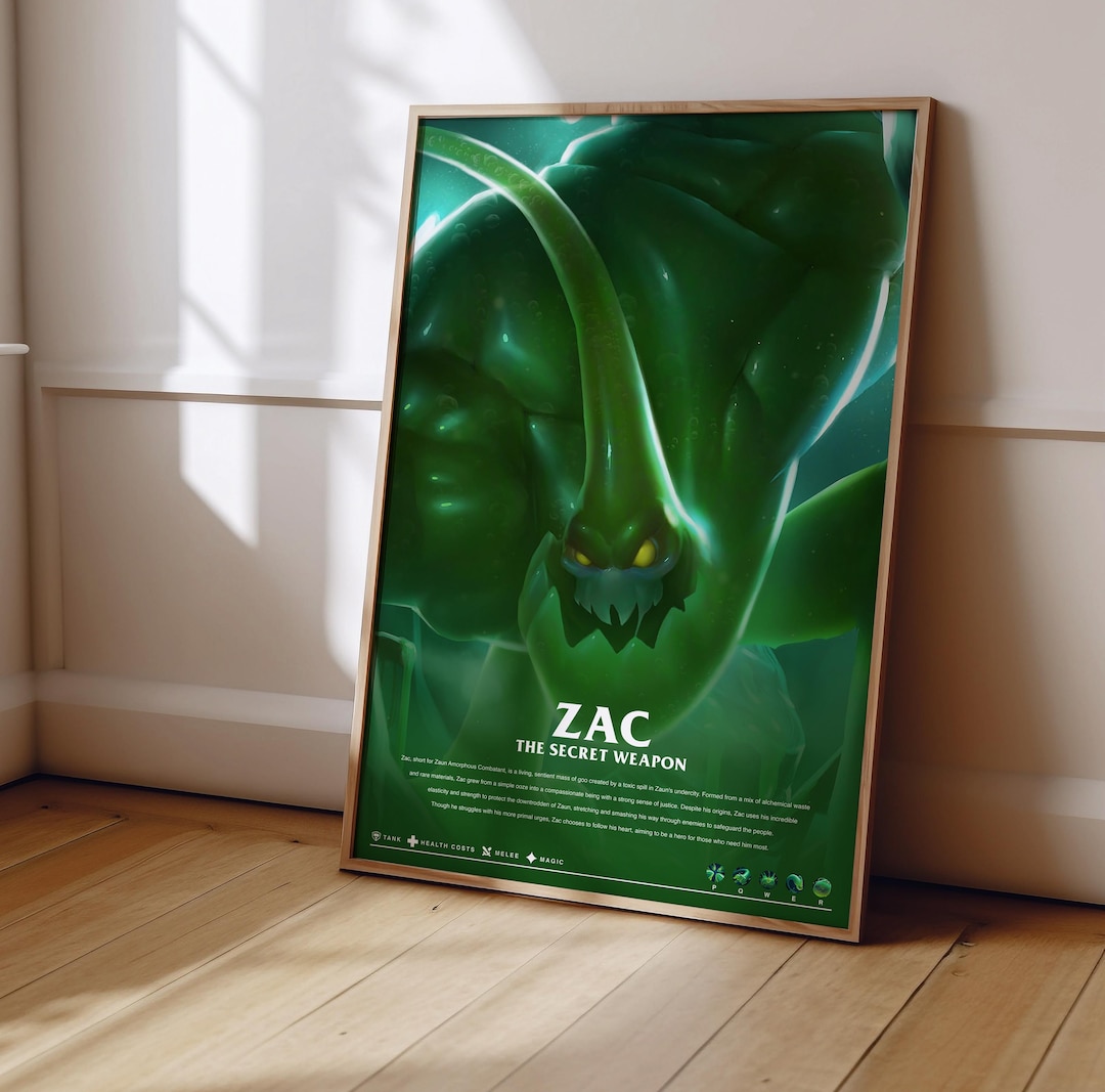 League of Legends Zac Poster | Lol Poster Print | Gaming Poster ...