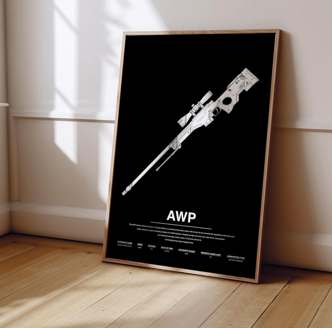 Counter Strike AWP Poster | Counter Strike Poster Print | Gaming Poster | Gaming Decor | Video ...