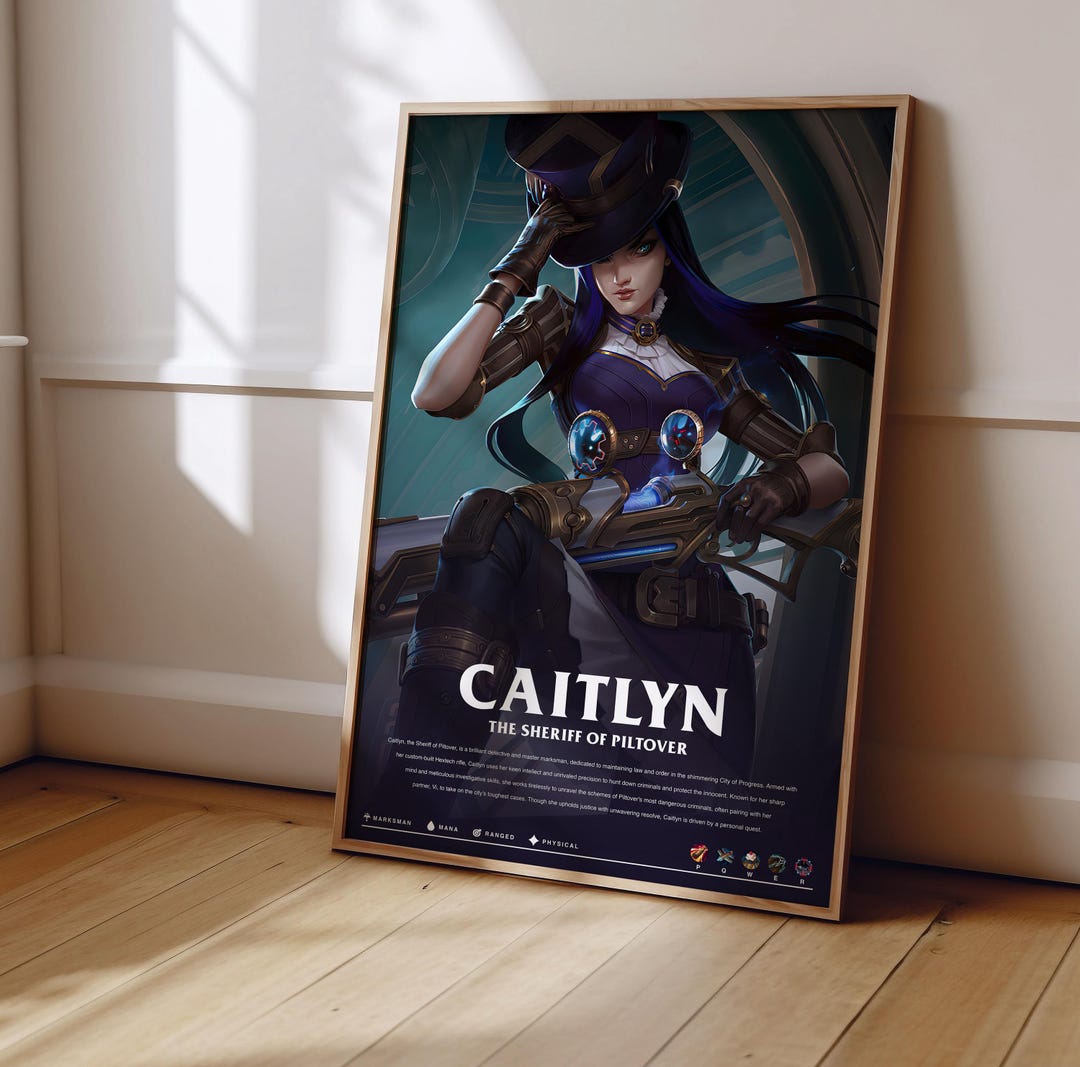 League of Legends Caitlyn Poster | Lol Poster Print | Gaming Poster ...