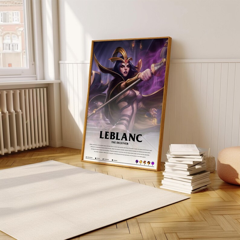 League of Legends Leblanc Poster Lol Poster Print Gaming Poster Gaming ...