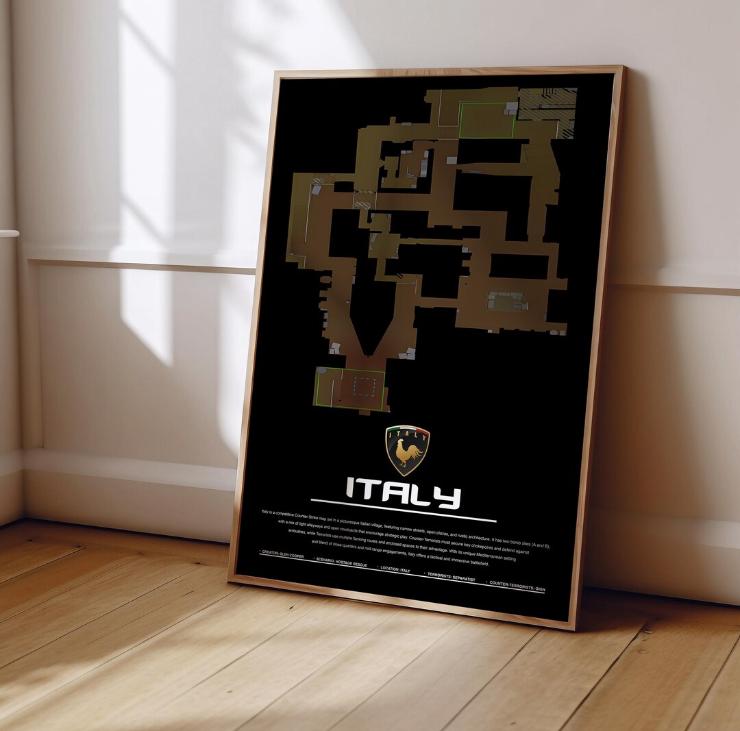 Counter Strike Italy Poster | Counter Strike Print | Gaming Poster ...