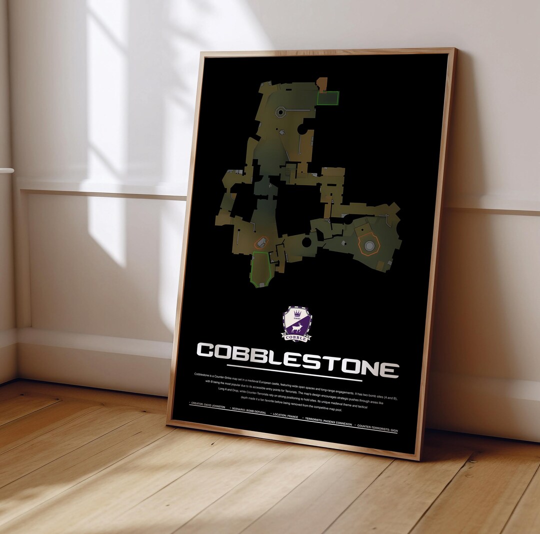 Counter Strike Cobblestone Poster | Counter Strike Print | Gaming ...