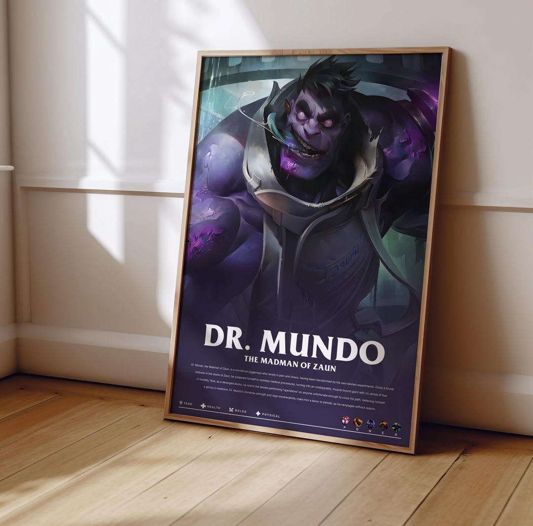 League of Legends Dr Mundo Poster | Lol Poster Print | Gaming Poster ...