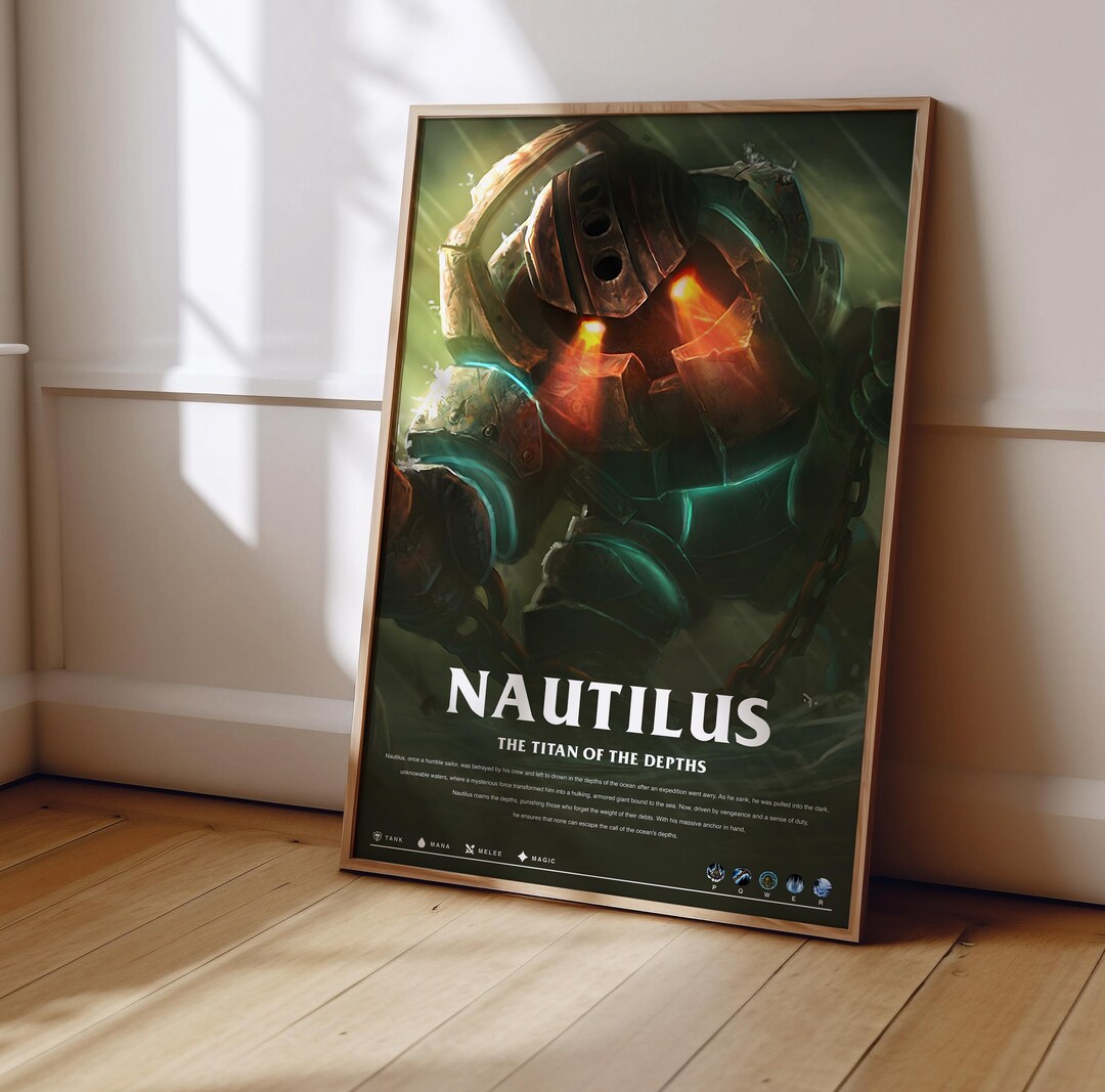 League of Legends Nautilus Poster | Lol Poster Print | Gaming Poster | Gaming Decor | Video Game ...