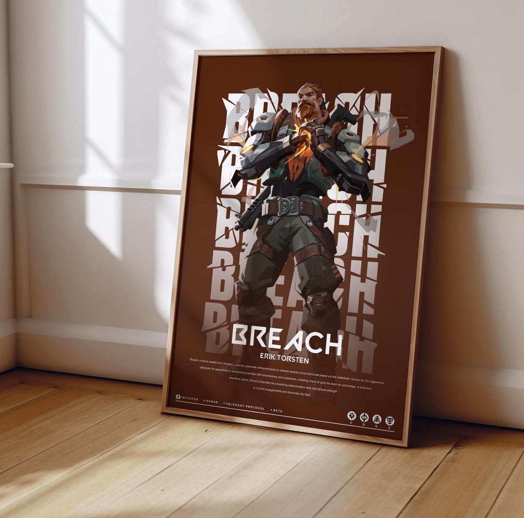 Valorant Breach Poster | Valorant Poster Print | Gaming Poster | Gaming ...