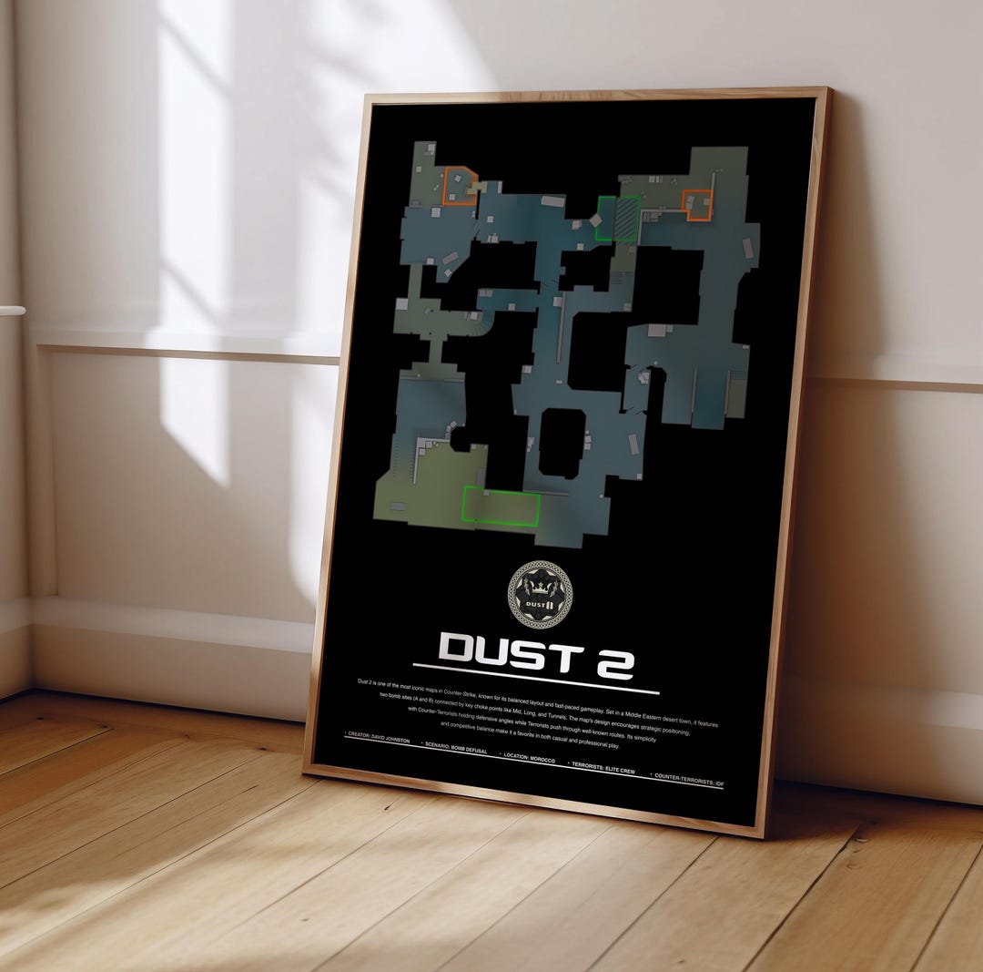 Counter Strike Dust 2 Poster | Counter Strike Print | Gaming Poster ...