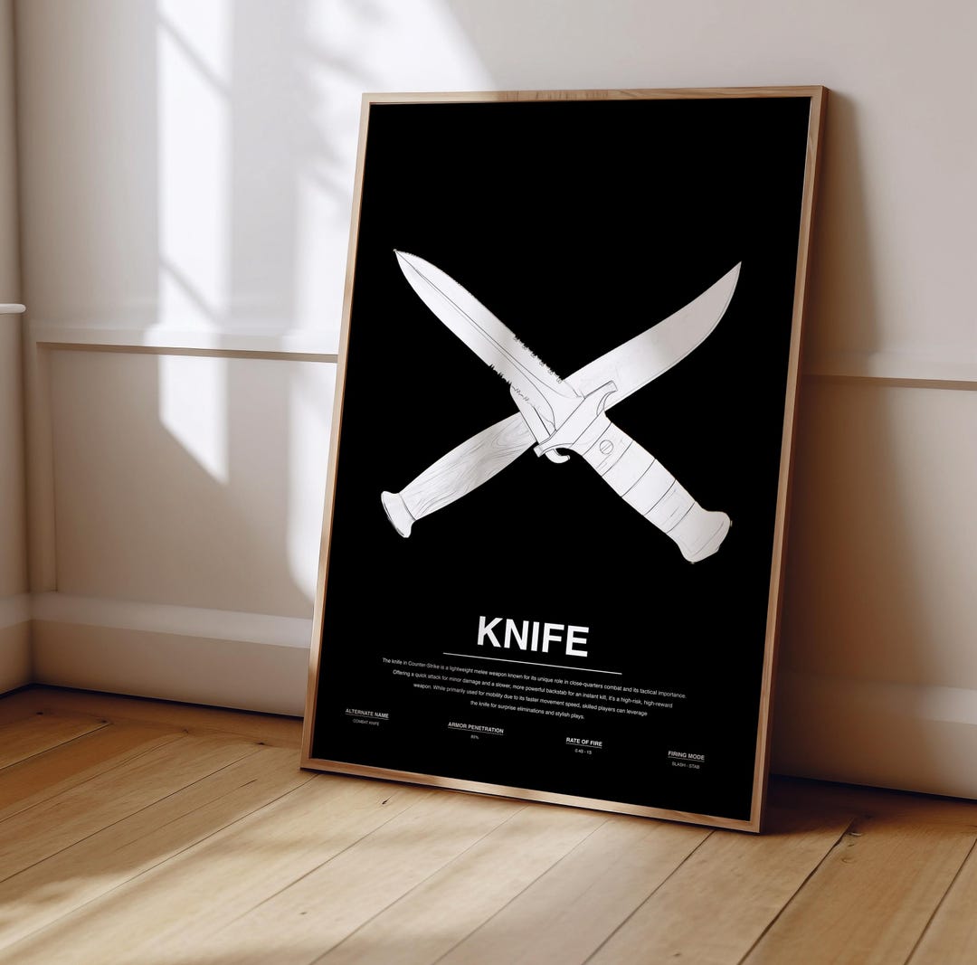 Counter Strike Knife Poster | Counter Strike Poster Print | Gaming ...