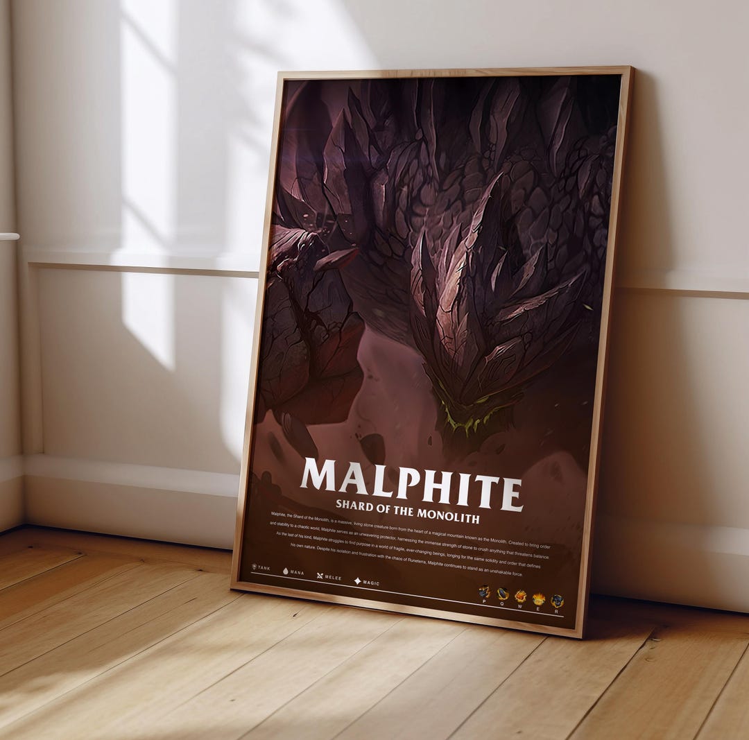 League of Legends Malphite Poster | Lol Poster Print | Gaming Poster ...