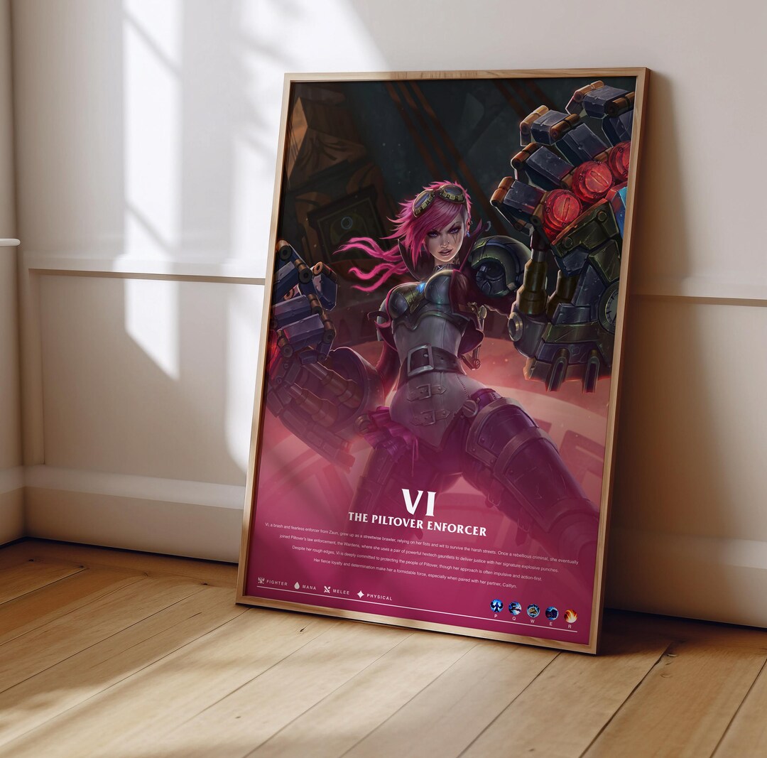 League of Legends Vi Poster | Lol Poster Print | Gaming Poster | Gaming ...