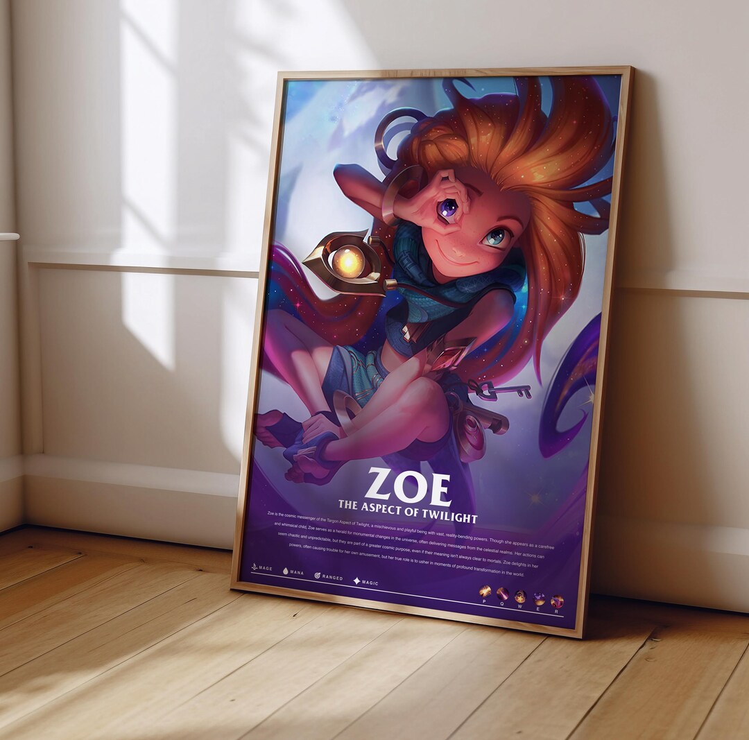 League of Legends Zoe Poster | Lol Poster Print | Gaming Poster ...