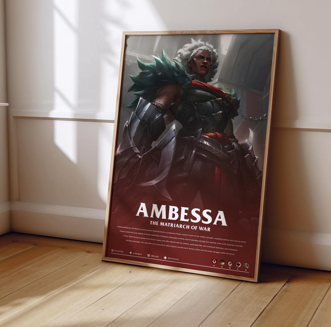 League of Legends Ambessa Poster | Lol Poster Print | Gaming Poster ...