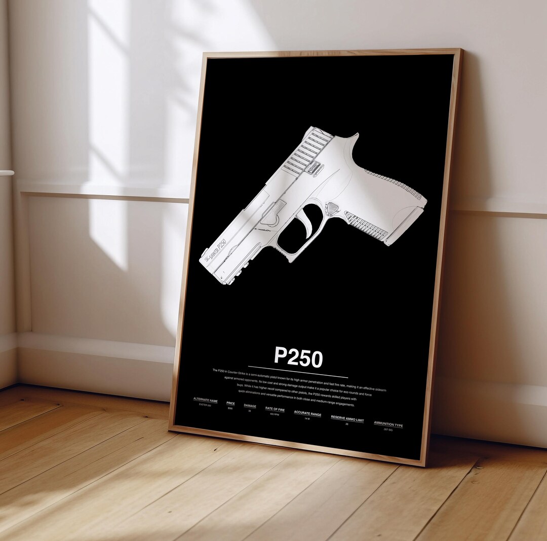 Counter Strike P250 Poster | Counter Strike Poster Print | Gaming ...